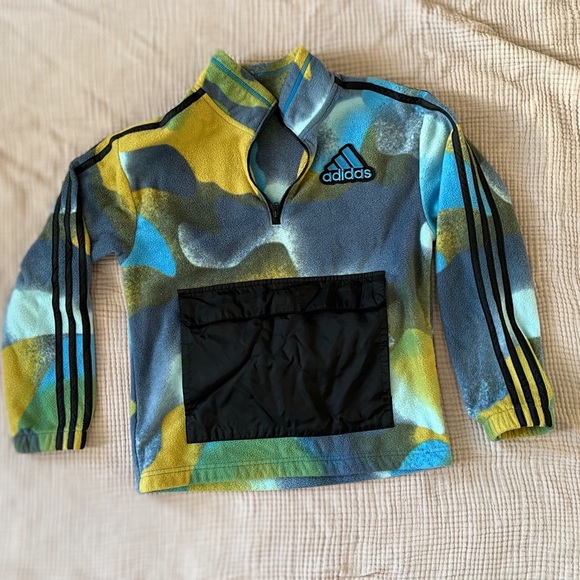 adidas | Shirts & Tops | Adidas Multicolor Fleece Pullover | Poshmark
